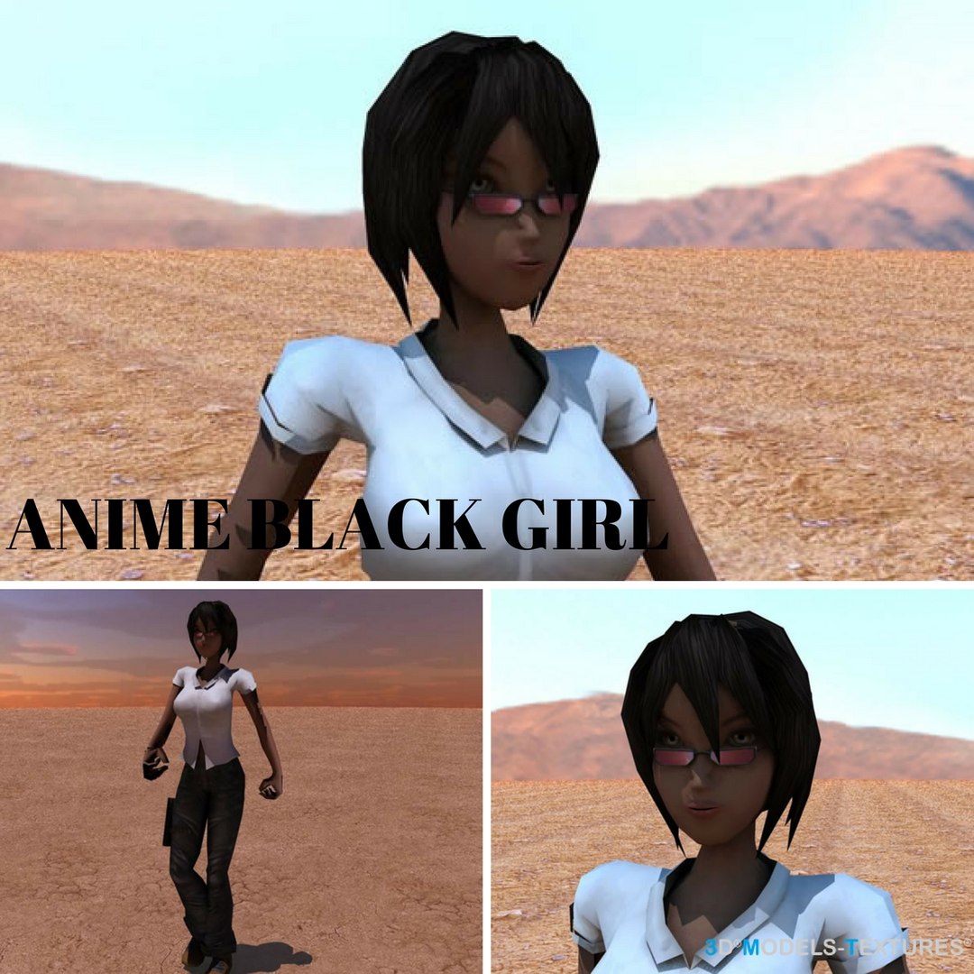 Anime black girl 3D model - TurboSquid 1209094