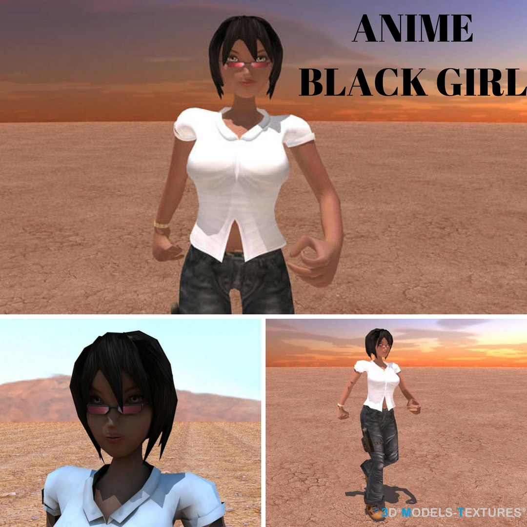 Anime black girl 3D model - TurboSquid 1209094