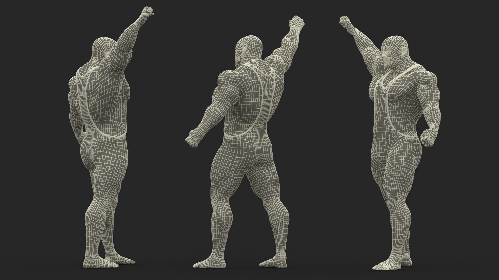 Athletic Male Victory Pose In Asics Blue Singlet 3D - TurboSquid 2314211