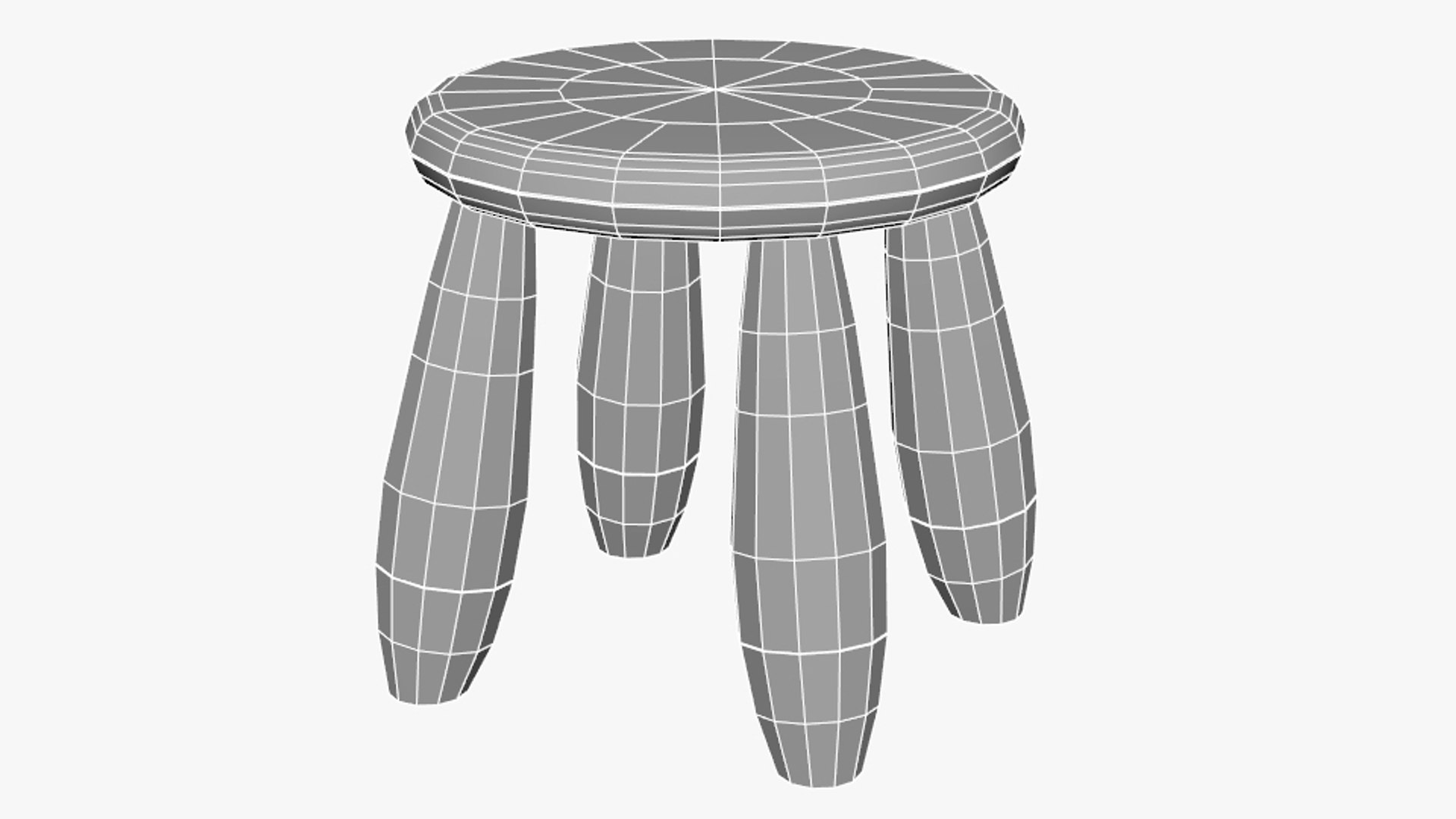Ikea Mammut Children Stool 3d Model