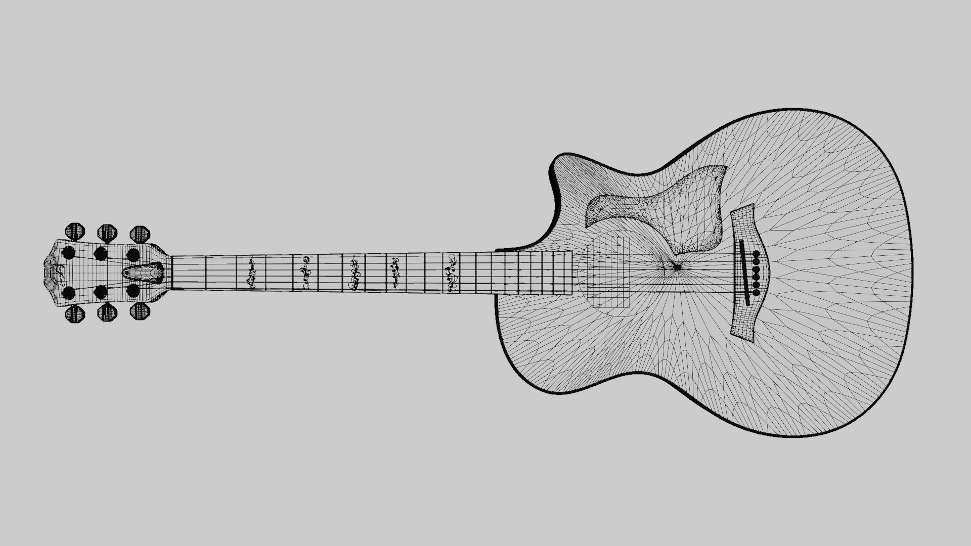 Realistic Acoustic Guitar - Custom Design 3D Model - TurboSquid 1871878