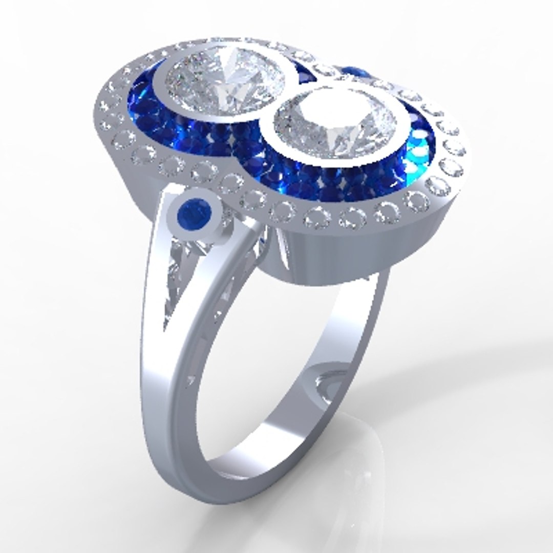 3d Platinum Gold Diamond Model