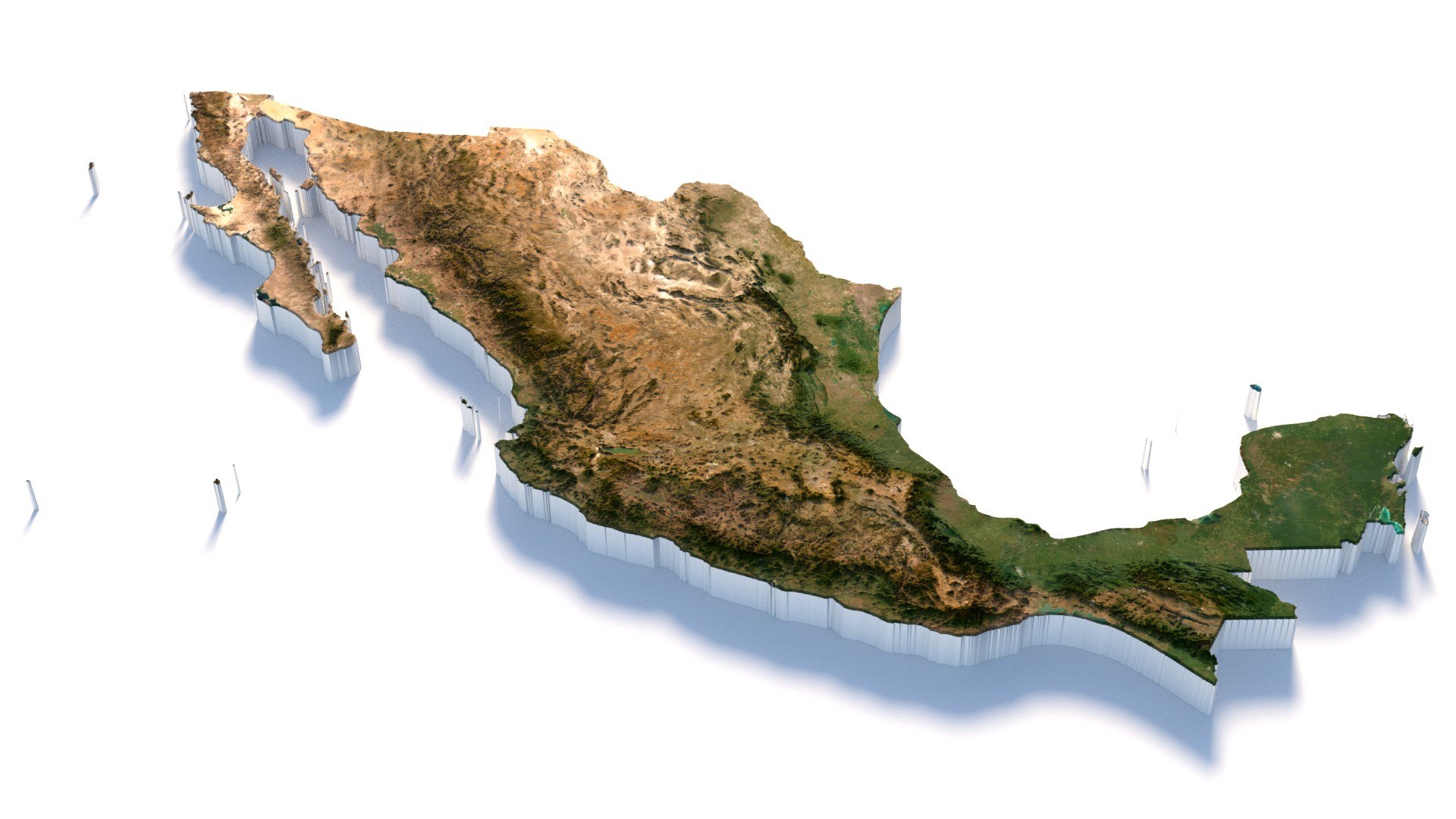 3D Mexico Terrain Map - TurboSquid 2336531