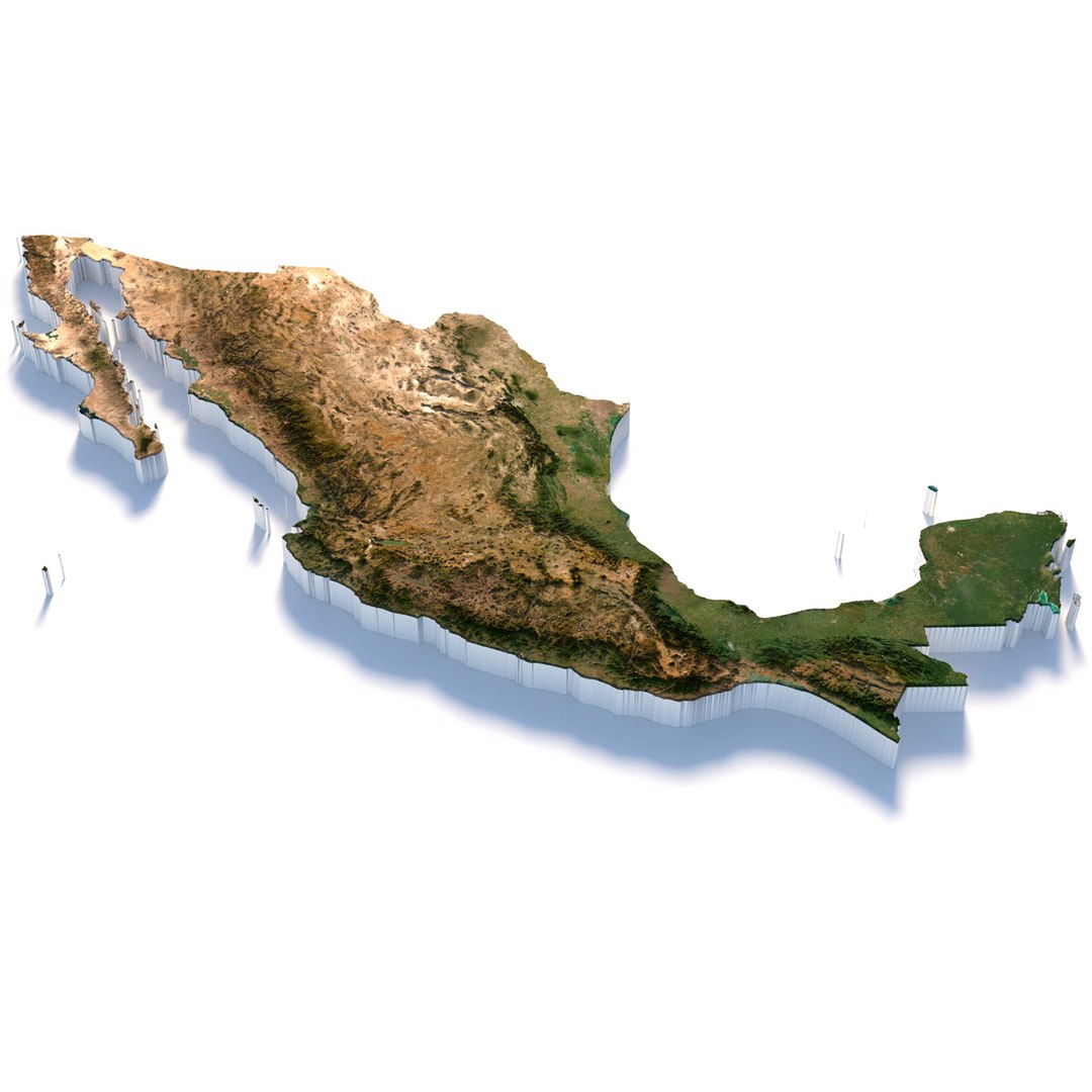 3D Mexico Terrain Map - TurboSquid 2336531