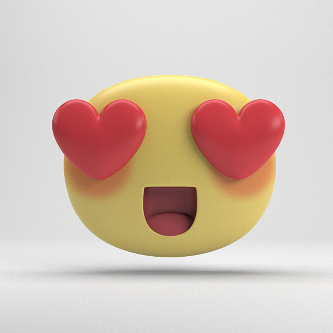 3D facebook love sticker model - TurboSquid 1293027