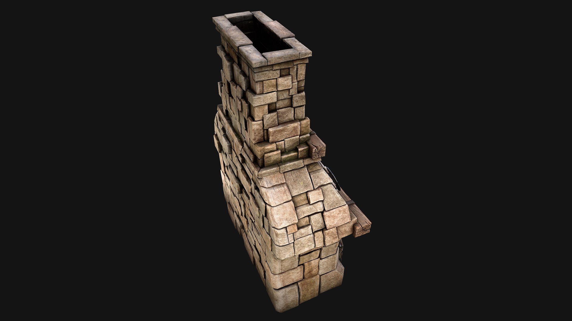 3D Medieval Fireplace Chimney Model - TurboSquid 2129269