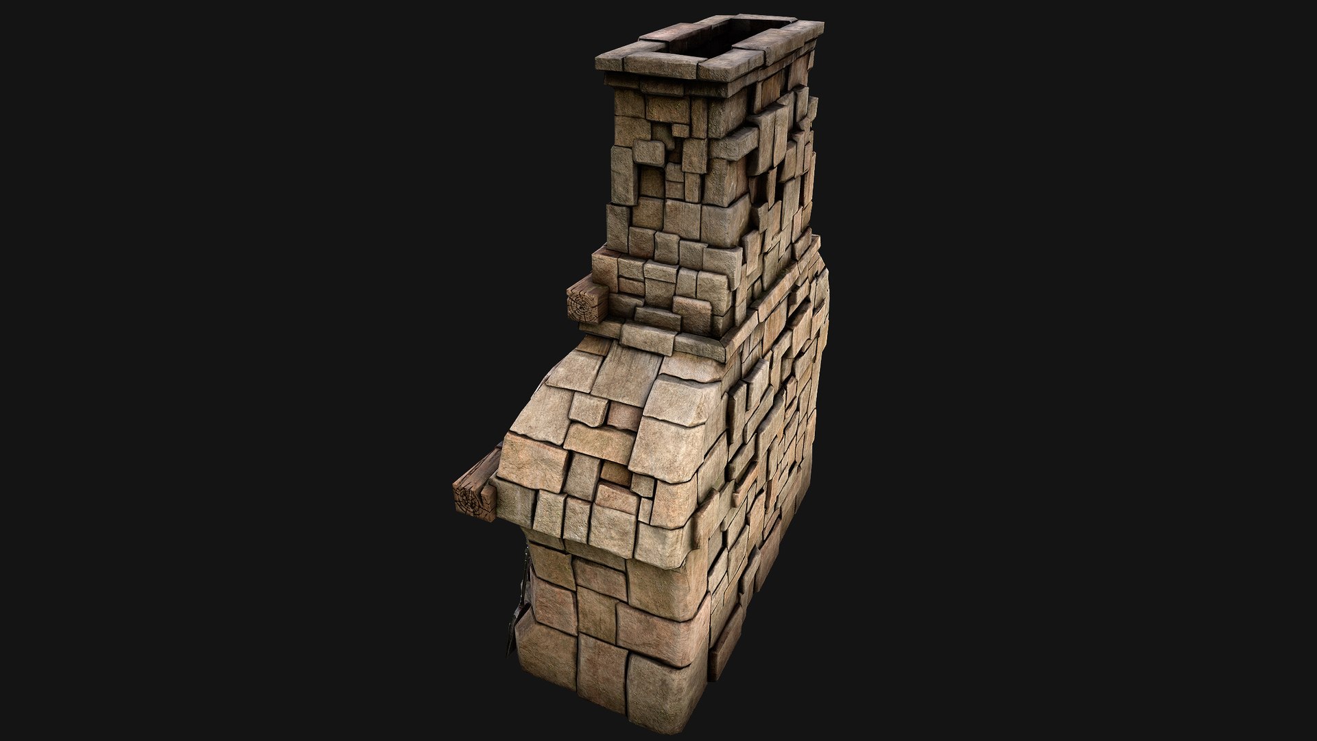 3D Medieval Fireplace Chimney Model - TurboSquid 2129269