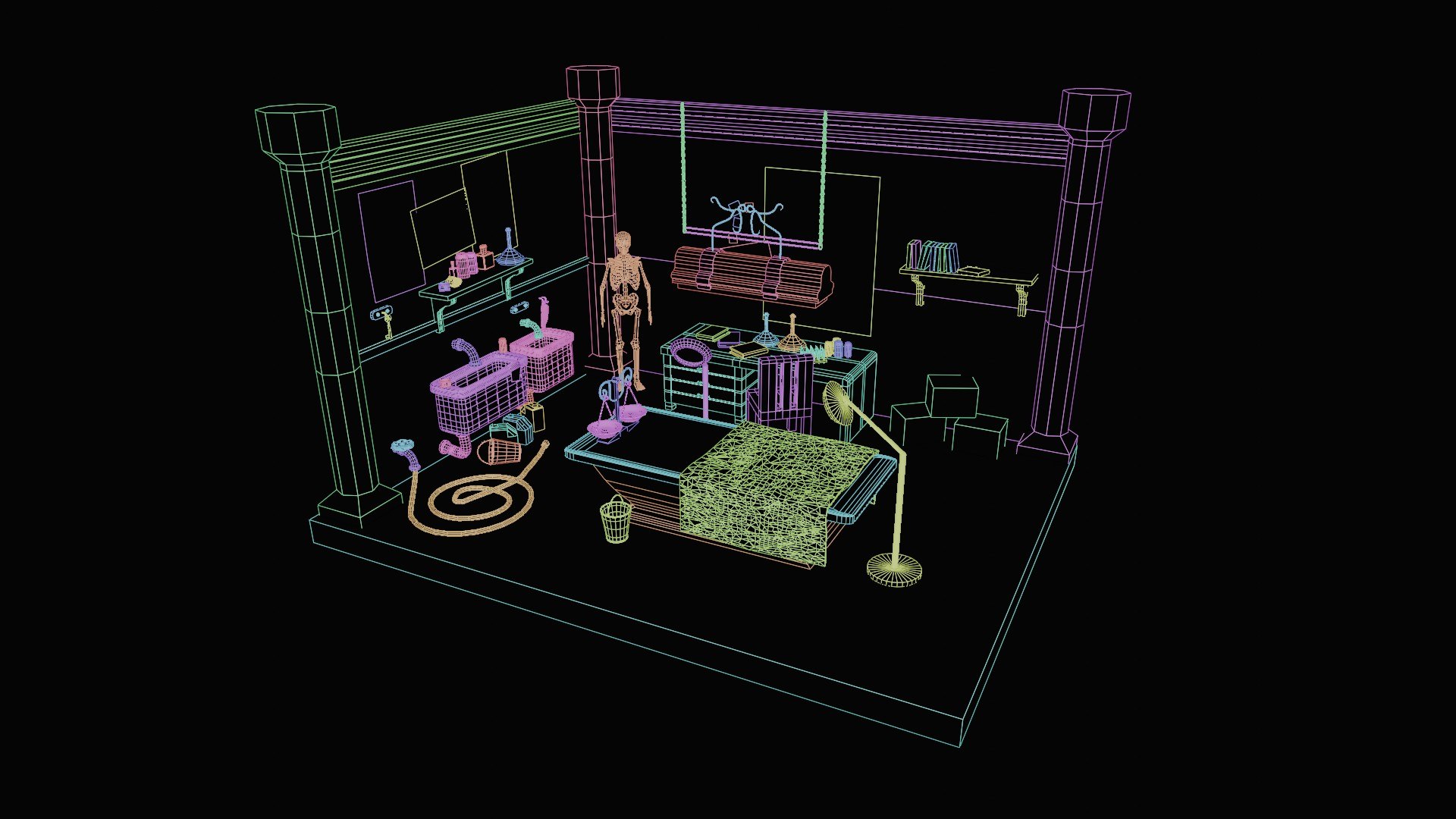 3D Model Isometric Postmortem Blender 3D Scene - Inspired From Classic Game Black Mirror ...