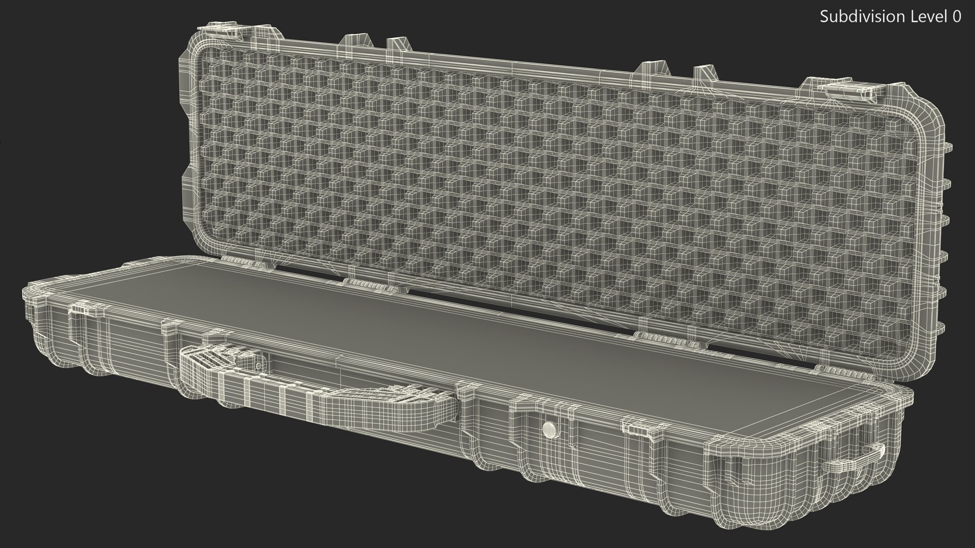 Open Waterproof Rifle Hard Case Black 3D model - TurboSquid 2119153