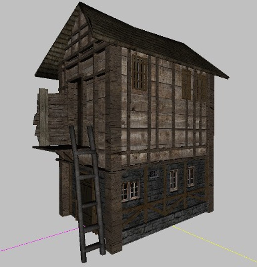 3d Old Storehouse Medieval Model