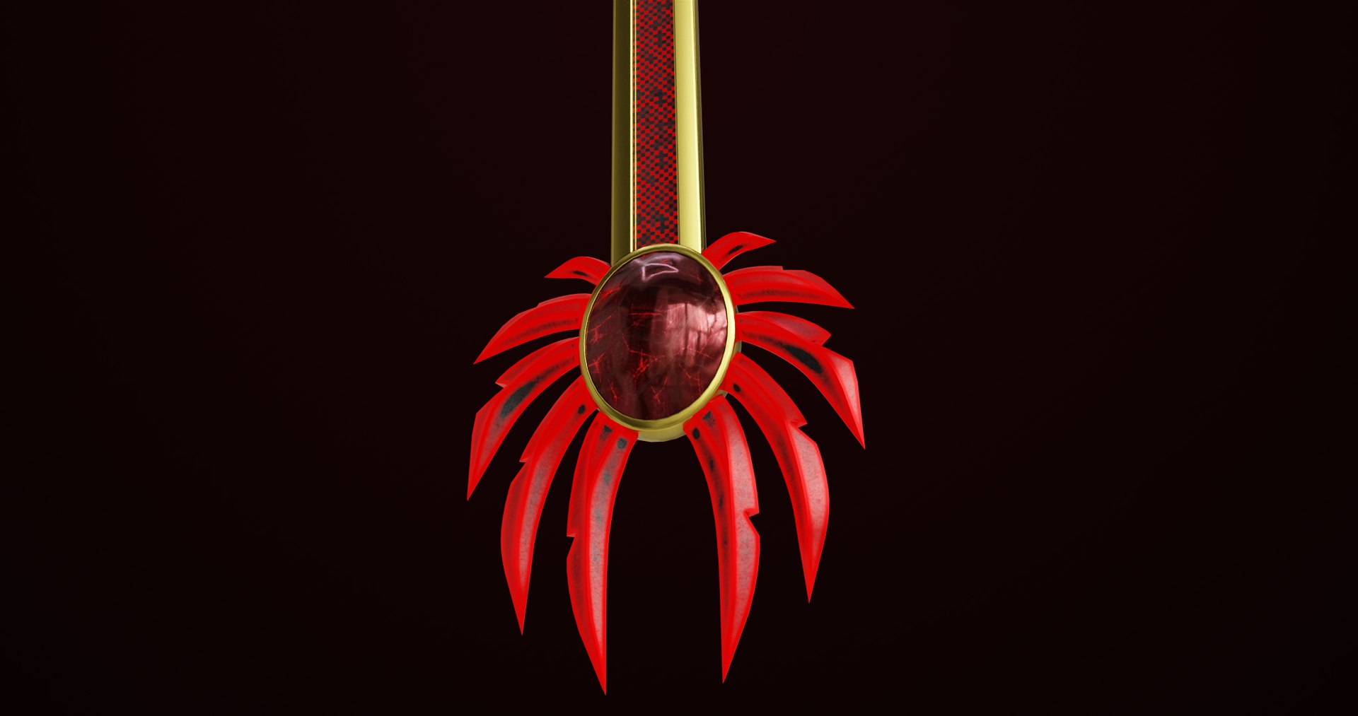 3D Red Fantasy Trident 08 All PBR Unity UE Textures Model - TurboSquid ...