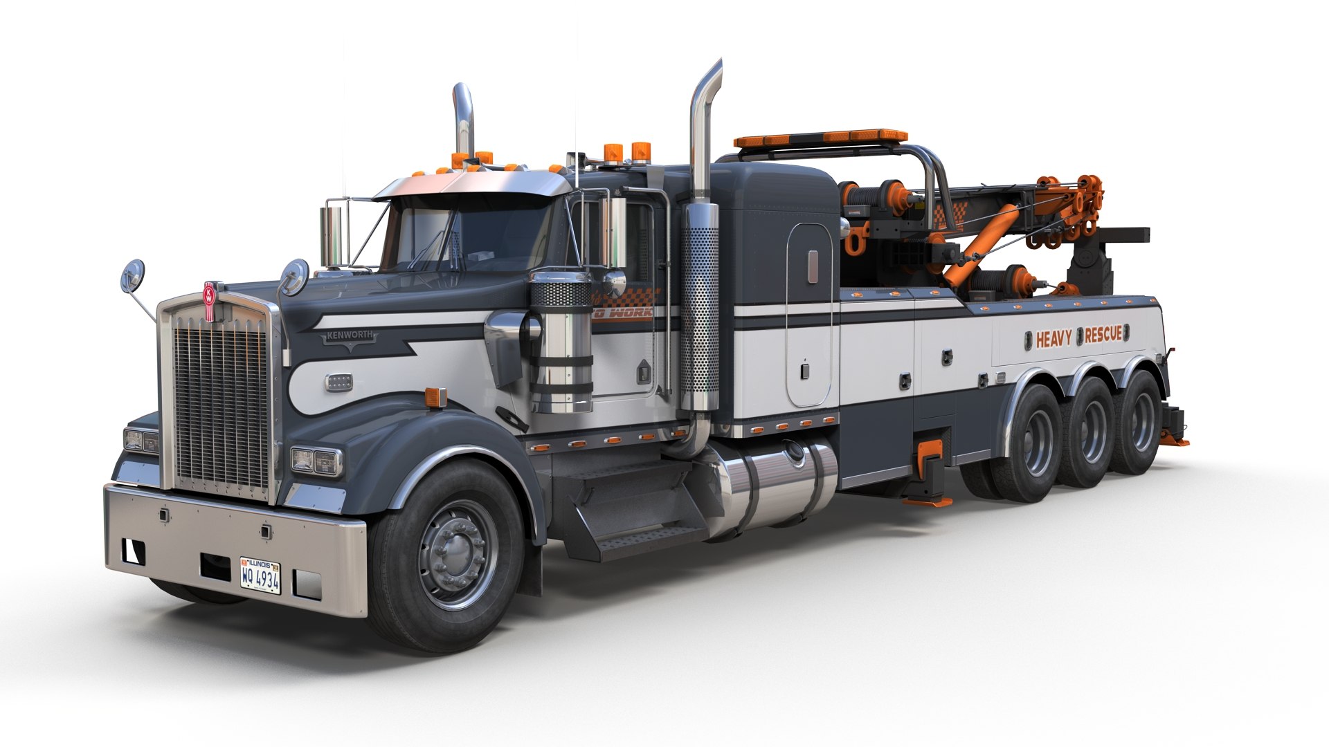 Kenworth W900 wrecker truck 3D model - TurboSquid 2060986