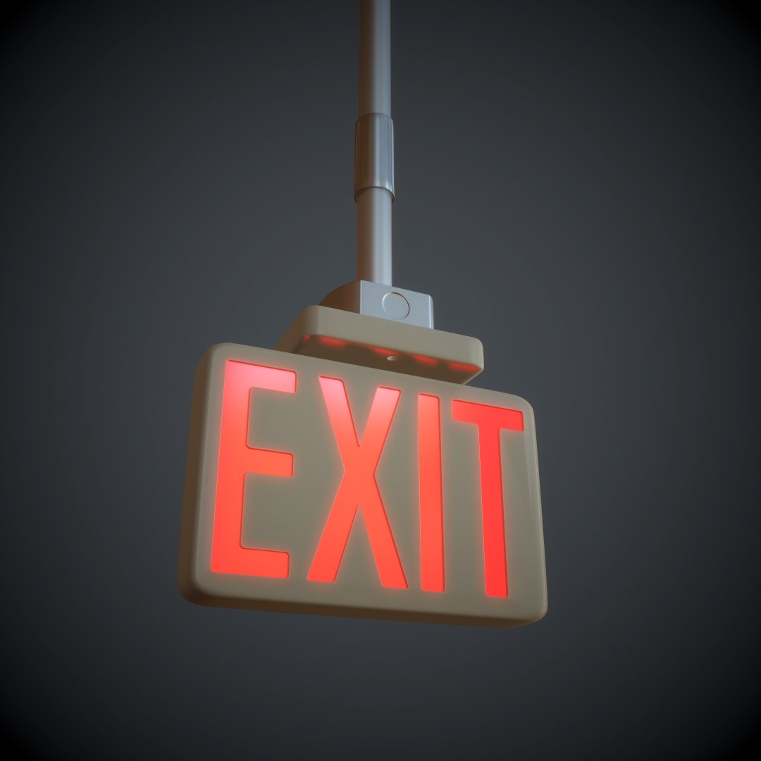3d Max Hanging Exit Sign