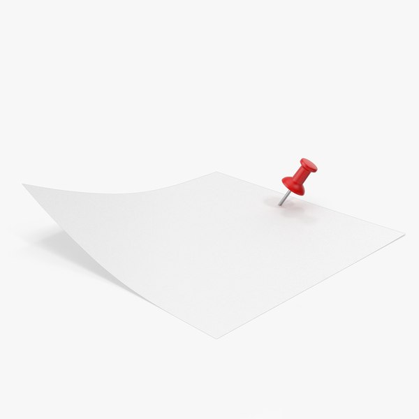 3D Sticky Notes With Push Pin model - TurboSquid 1838306