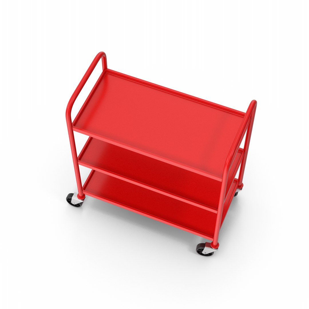 3D Red Service Trolley - TurboSquid 1914912