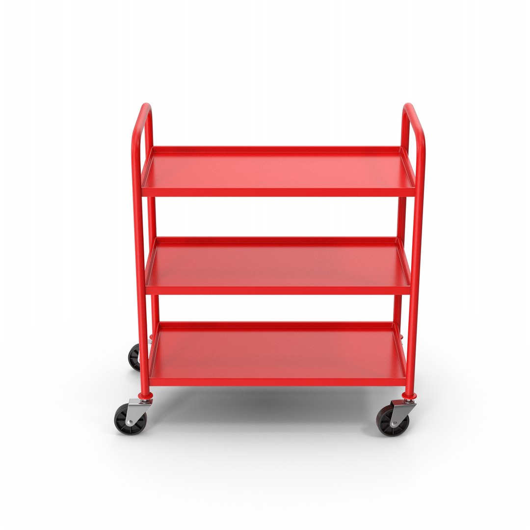 3D Red Service Trolley - TurboSquid 1914912