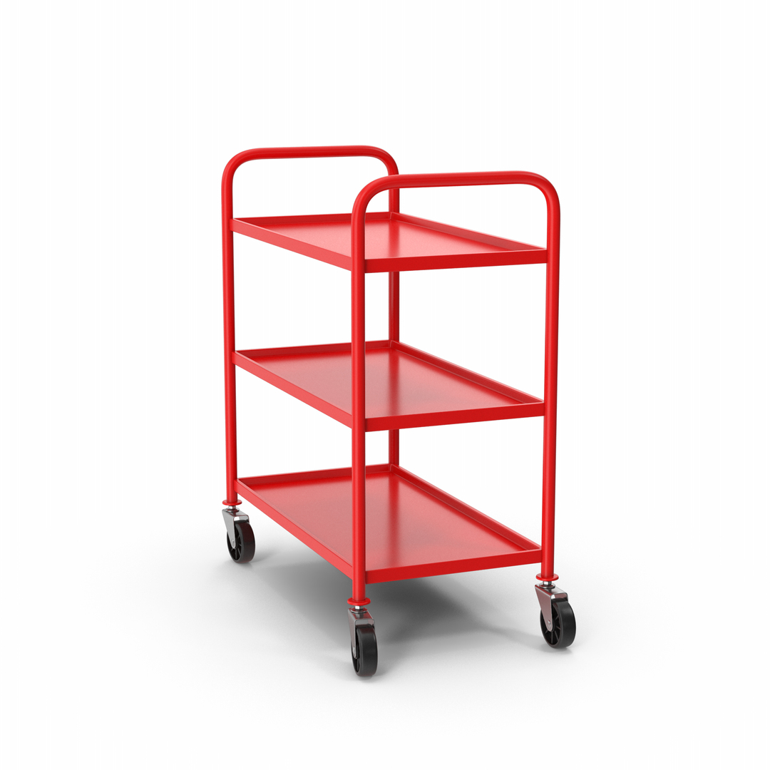 3D Red Service Trolley - TurboSquid 1914912
