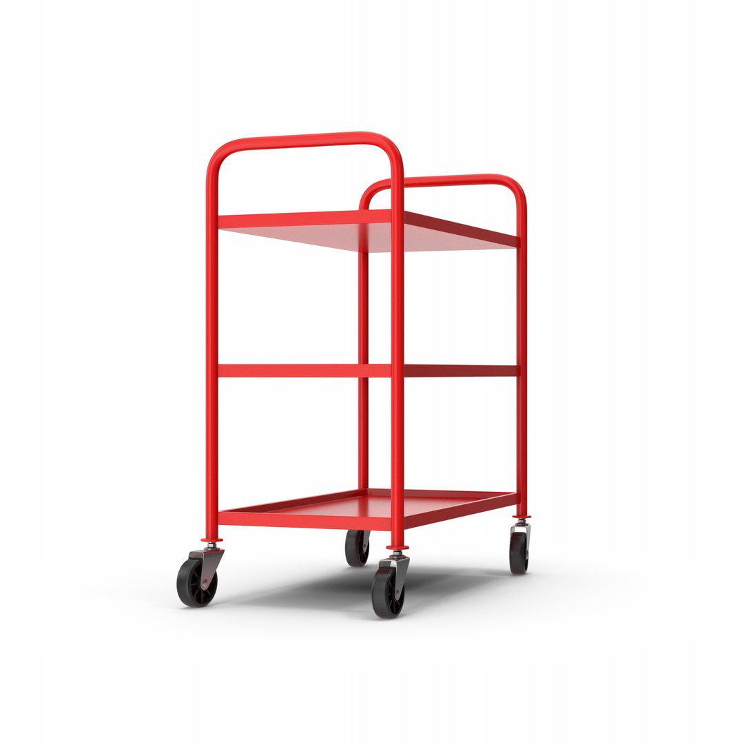 3D Red Service Trolley - TurboSquid 1914912