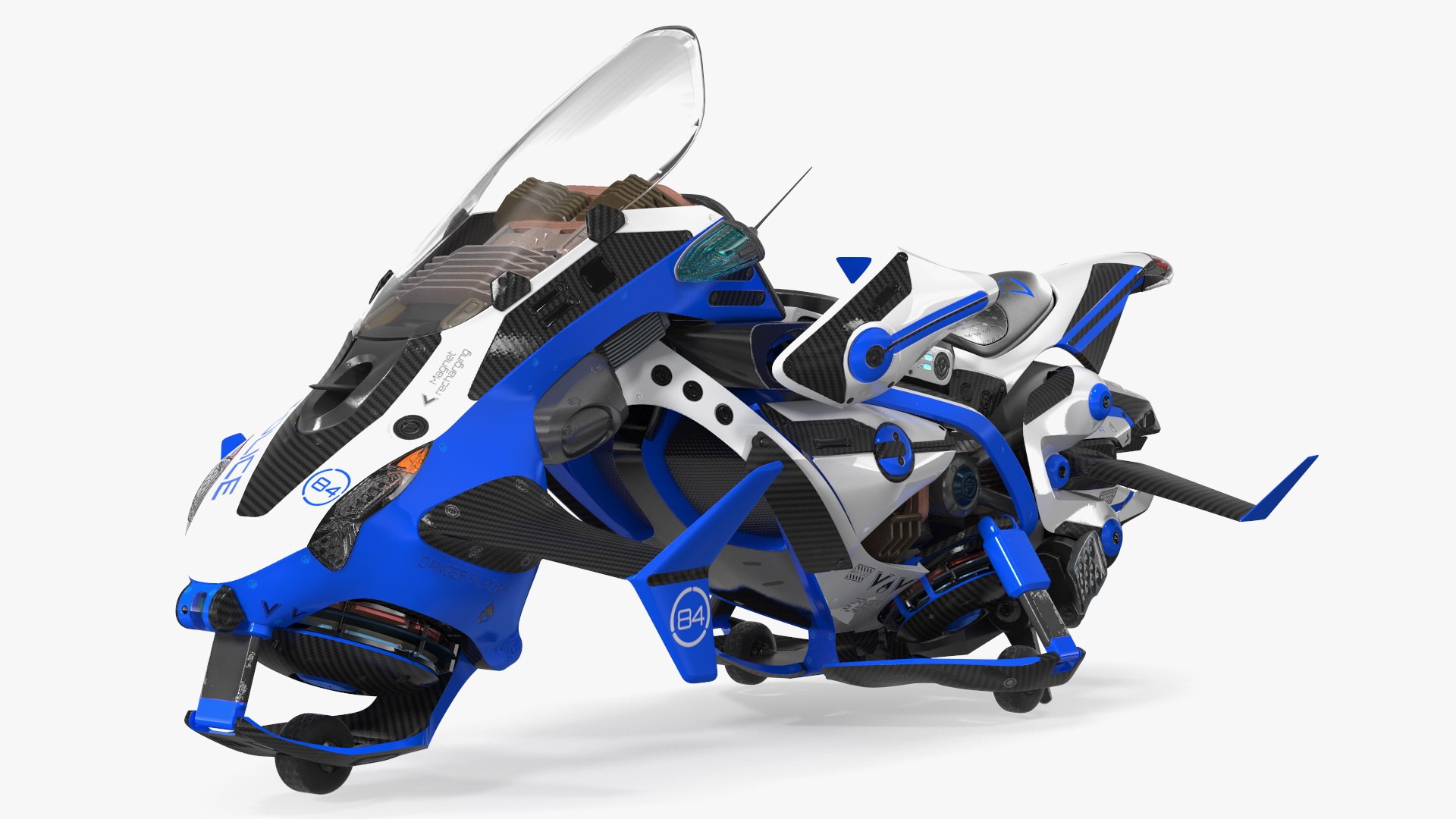 3D Scifi Fly Motorcycle Police Rigged - TurboSquid 1892993