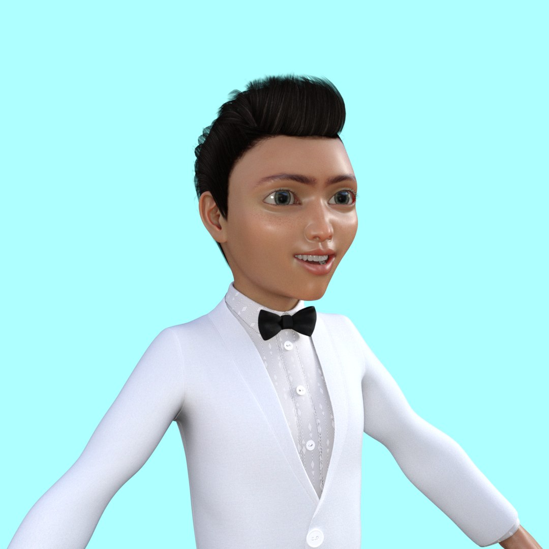 Cartoon man in suit Rigged model - TurboSquid 2023183