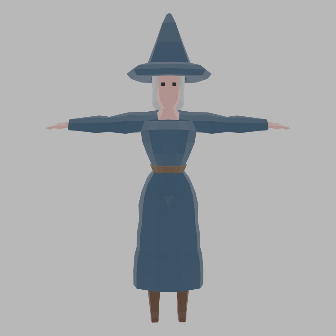 3D Low Poly Wizard Girl Rigged 8 model - TurboSquid 2171671