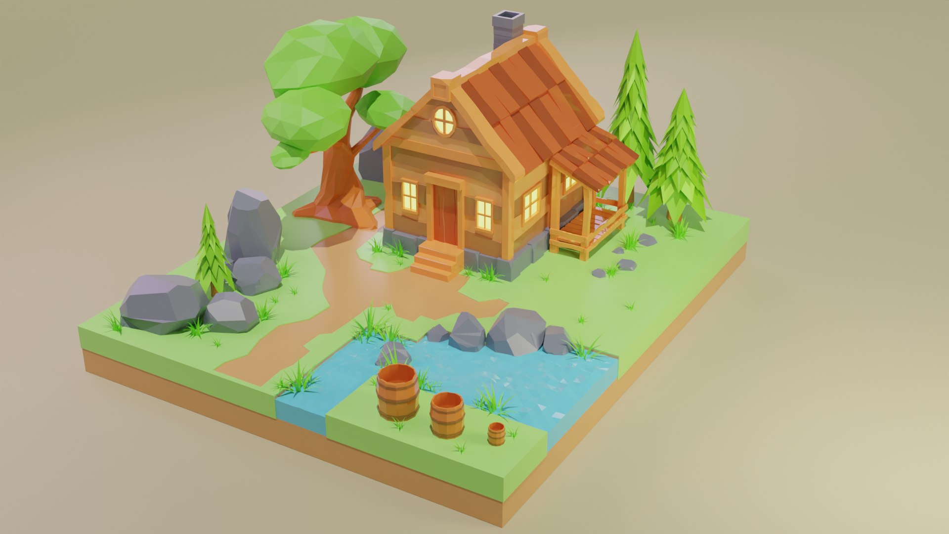 3D Countryside Cottage 05 - TurboSquid 2222338