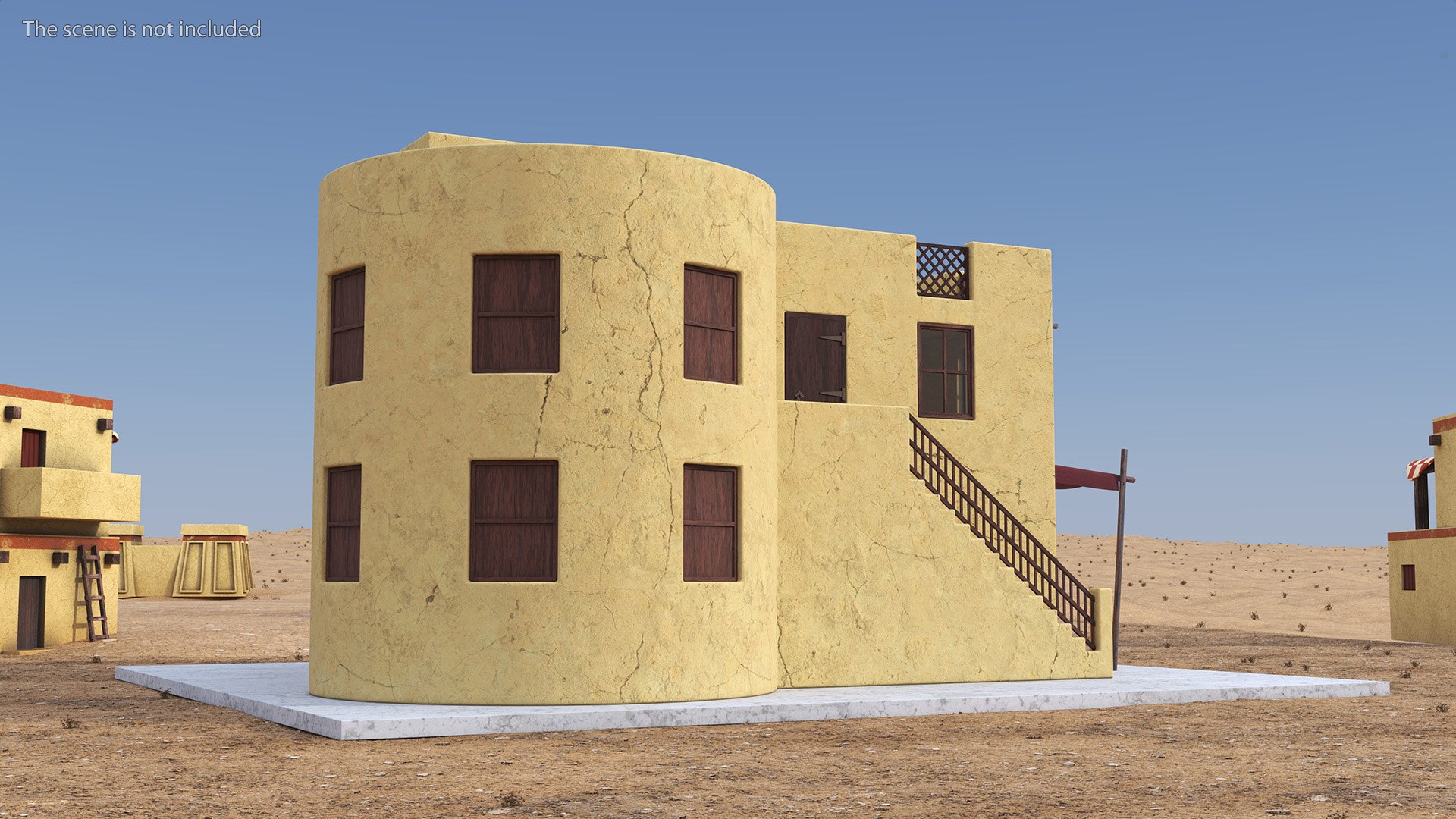 Arab House With Circular Construction Model - TurboSquid 2278826