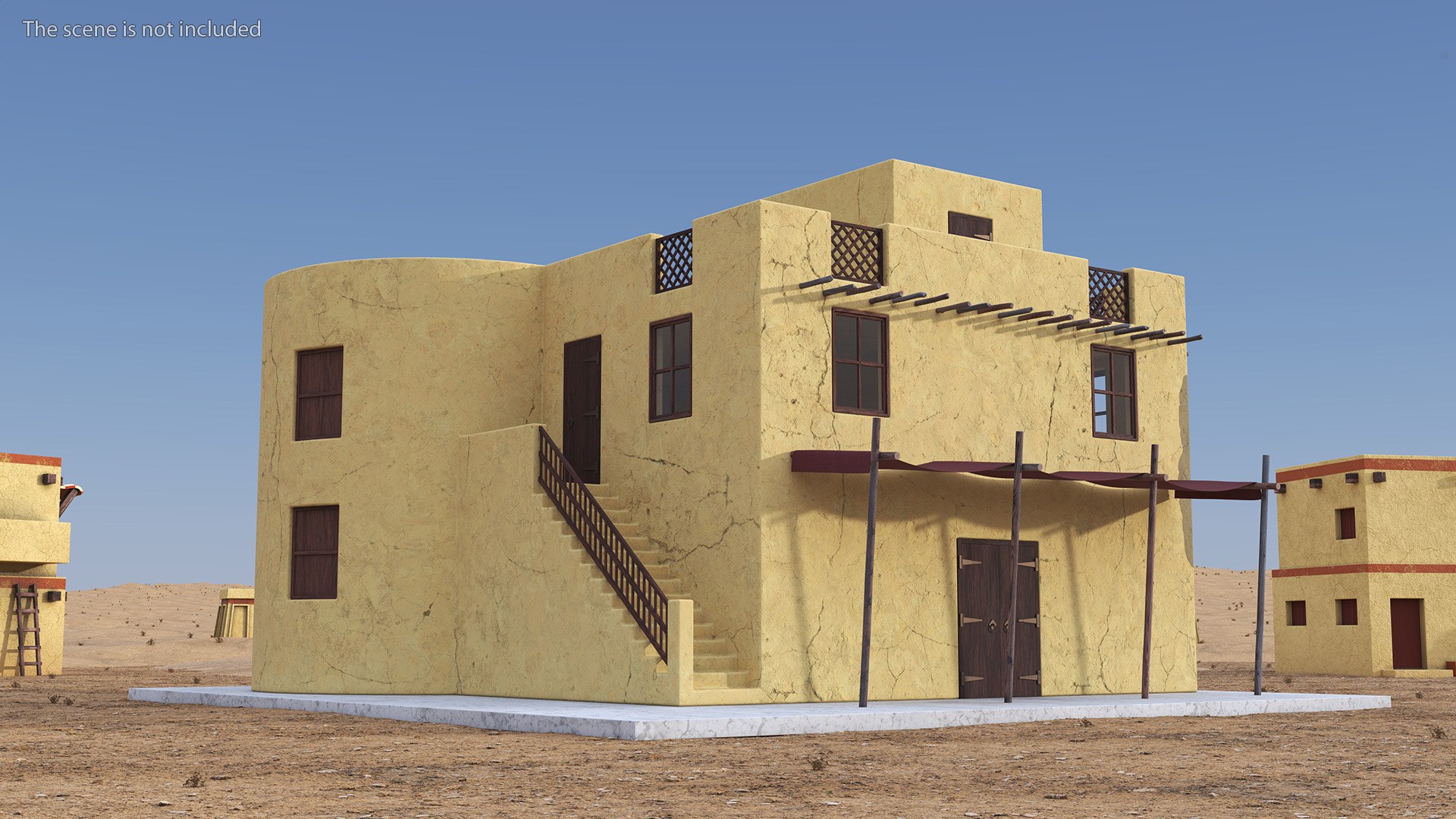 Arab House With Circular Construction Model - TurboSquid 2278826