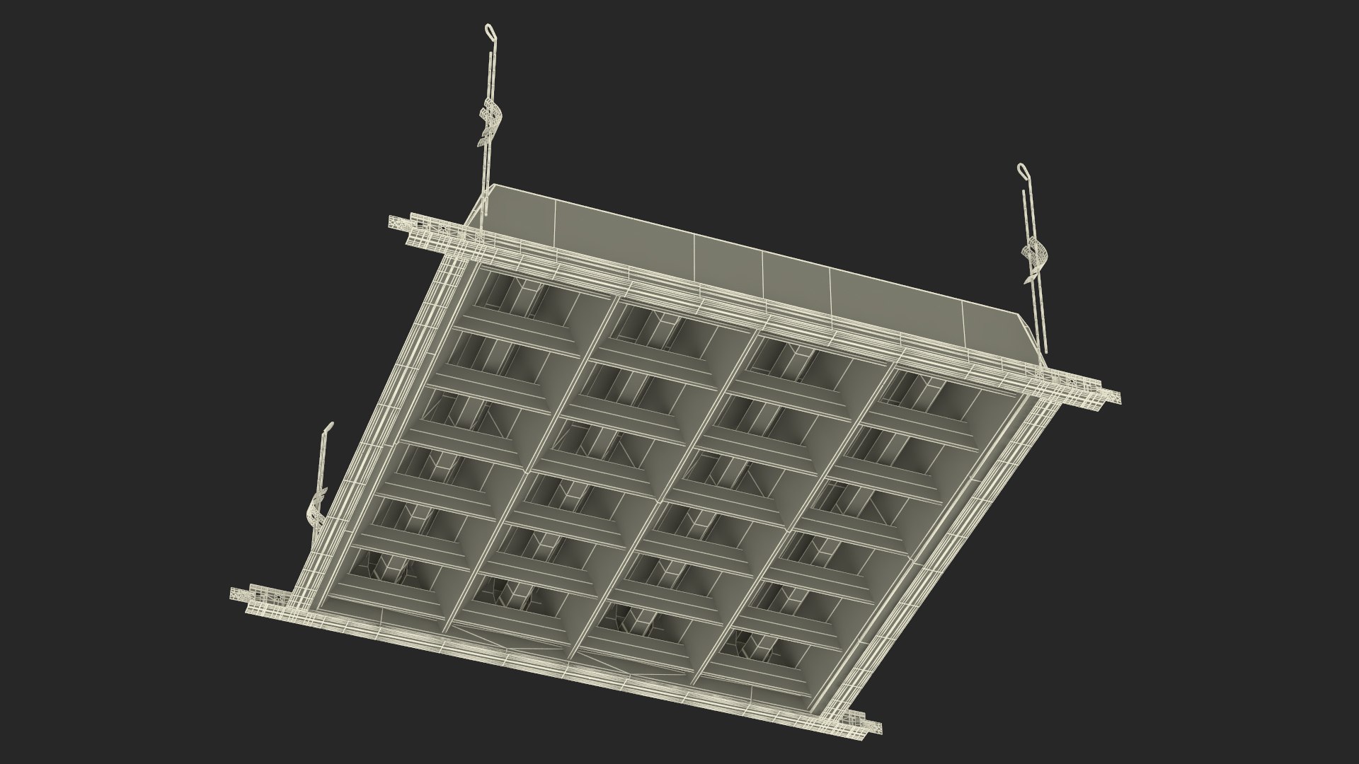 3D LED Grid Ceiling Light OFF - TurboSquid 1991123