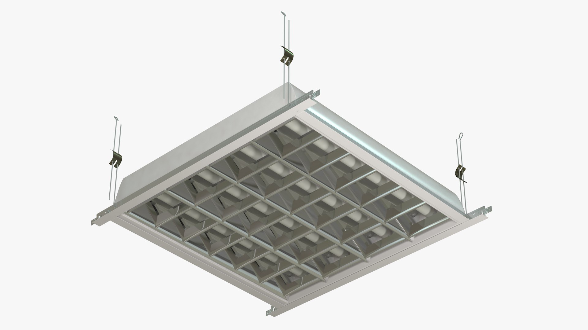 3D LED Grid Ceiling Light OFF - TurboSquid 1991123