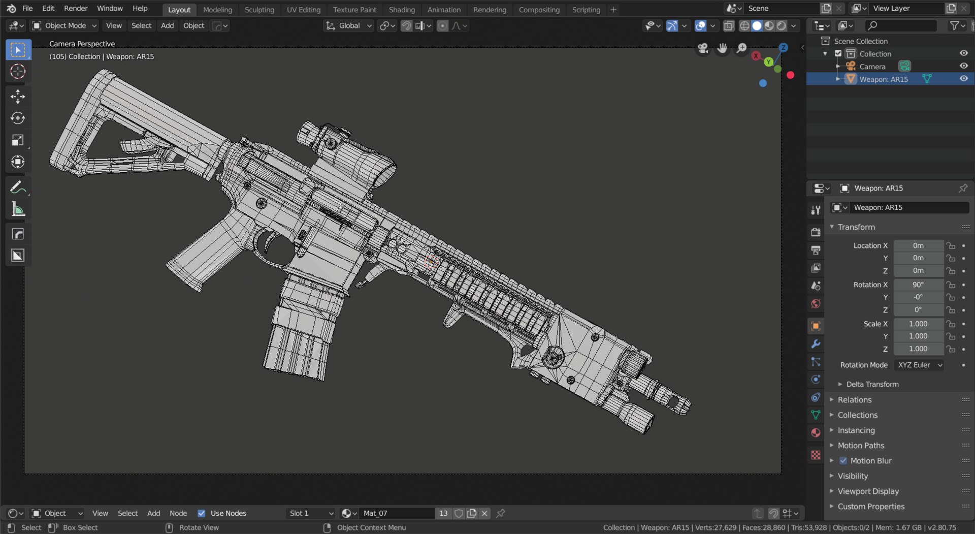 AR-15 3D Model - TurboSquid 2073988