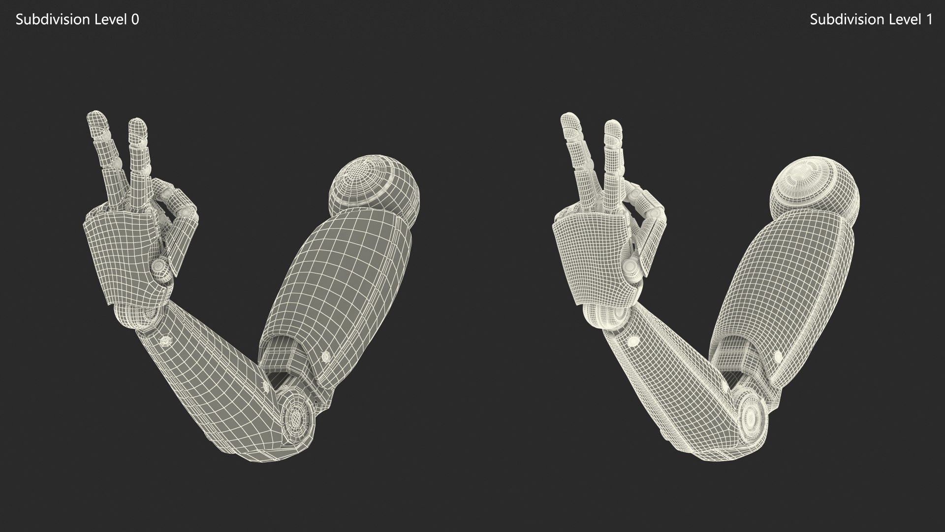 Robot Hand Two Finger Pose 3D Model - TurboSquid 2098272