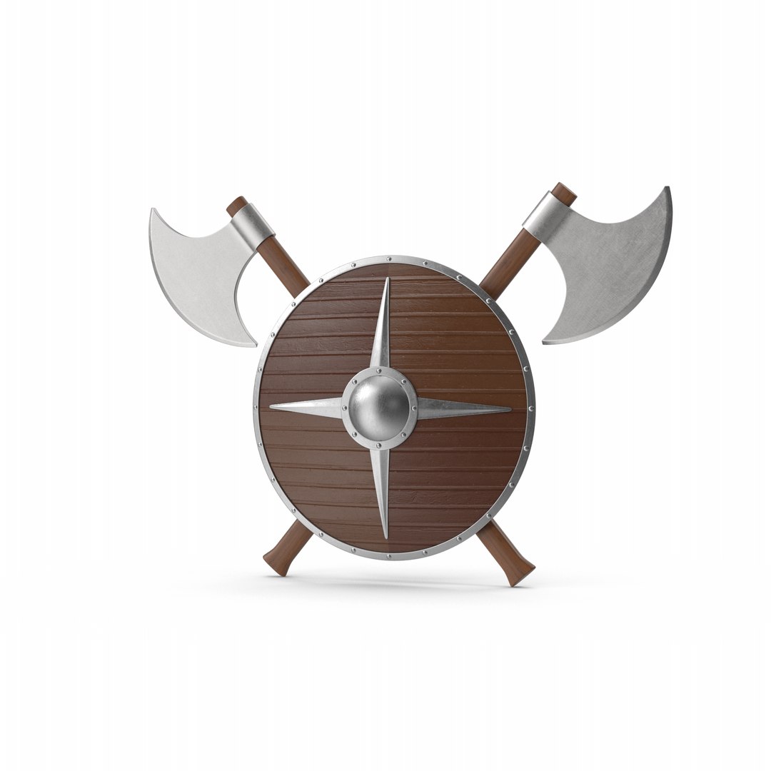 Viking Shield And Axes Model - TurboSquid 2253468