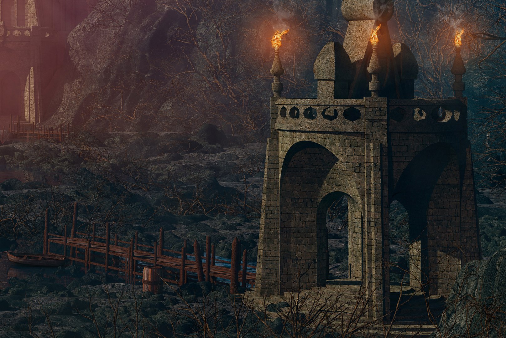 3D Fantasy Sunset Castle V7 - TurboSquid 1884423