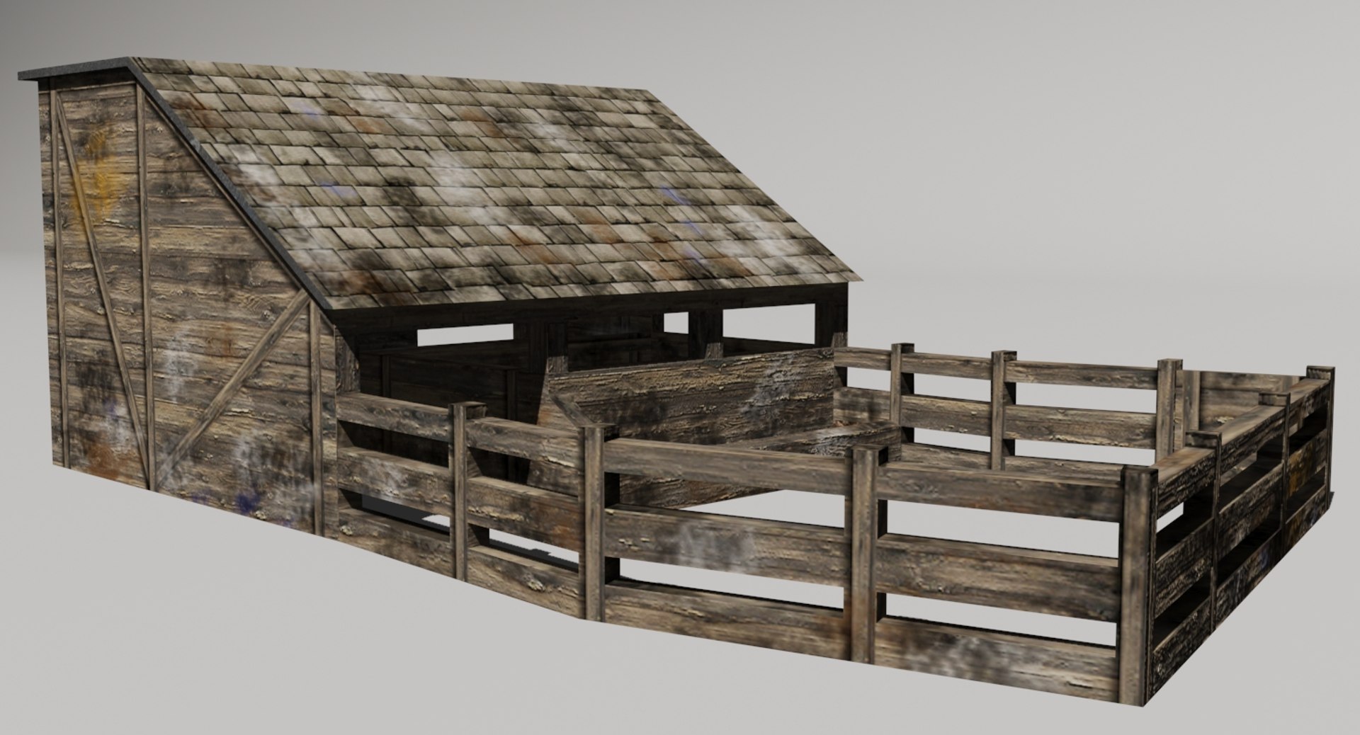 3D Low-poly Old Pigsty - TurboSquid 1192853
