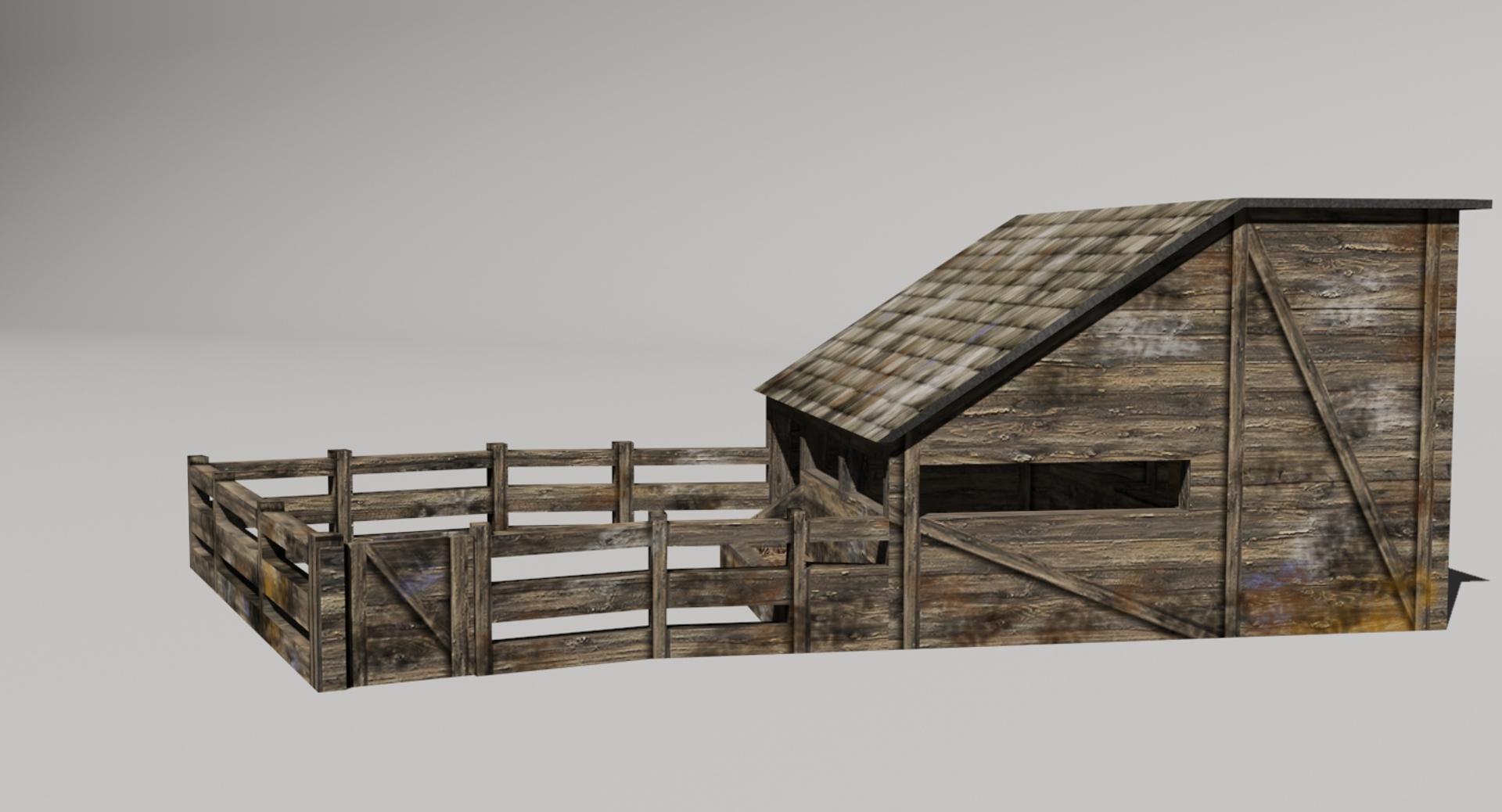 3D Low-poly Old Pigsty - TurboSquid 1192853
