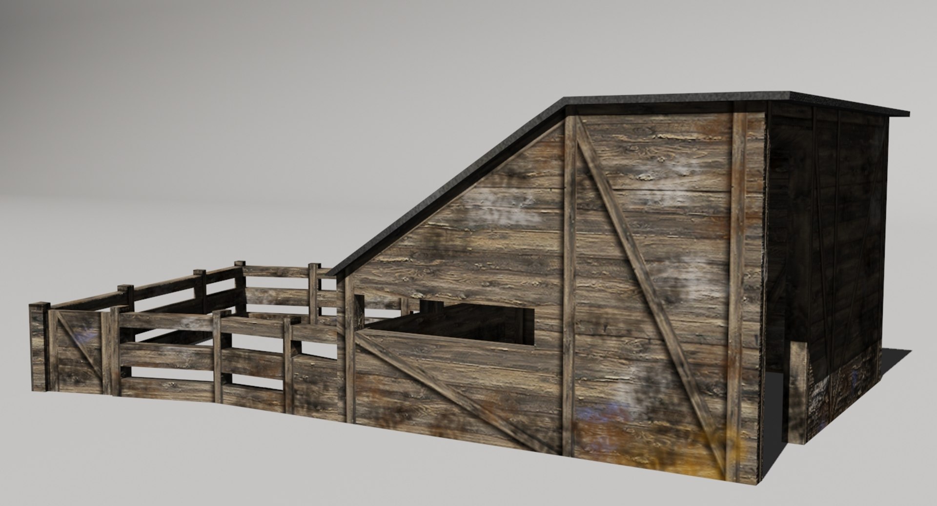 3D Low-poly Old Pigsty - TurboSquid 1192853