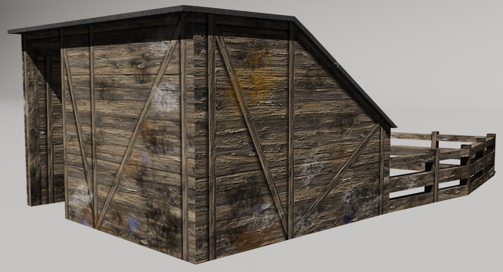 3D Low-poly Old Pigsty - TurboSquid 1192853