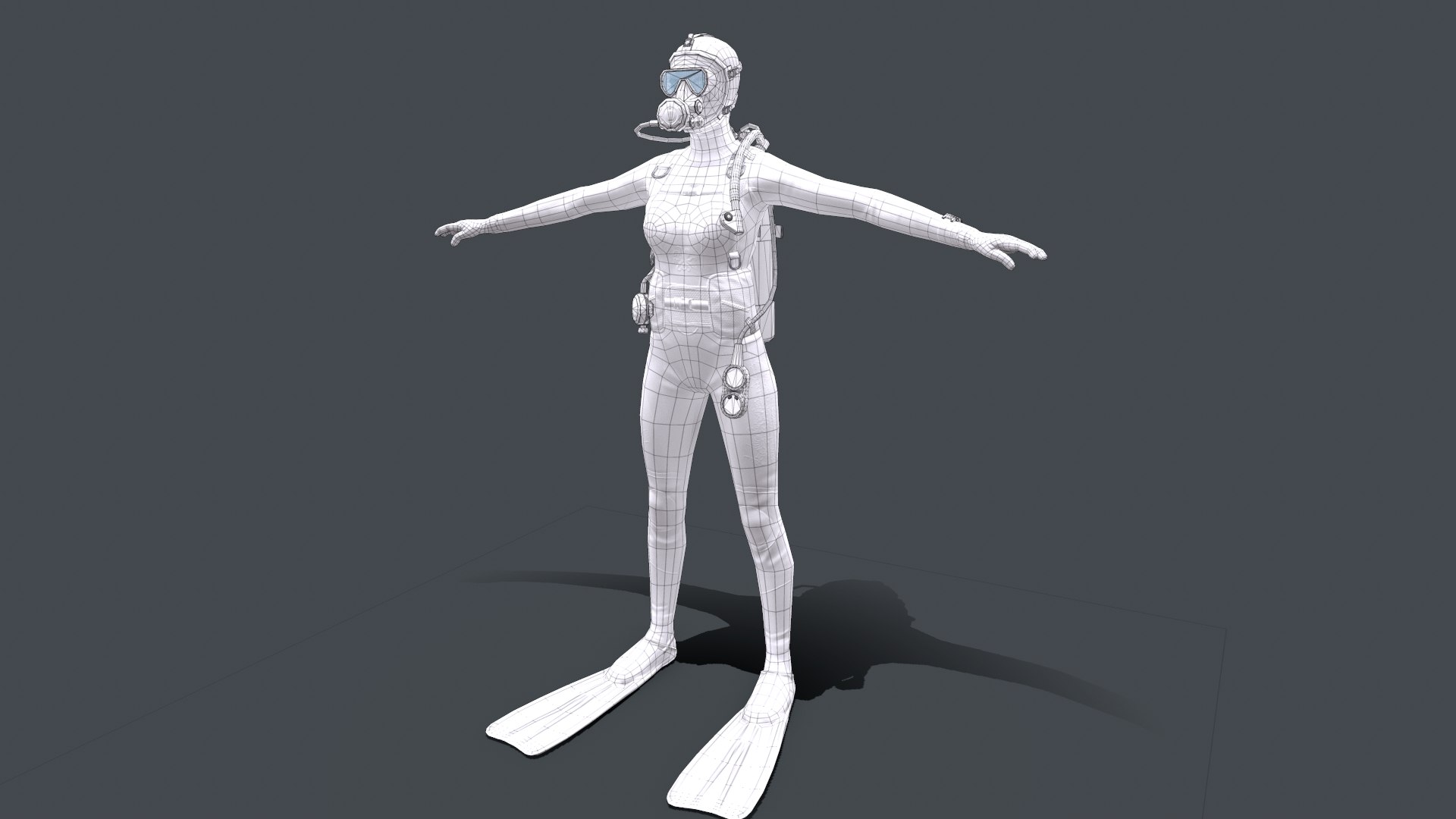 Scuba Diver Female Rigged 3D Model - TurboSquid 1913371