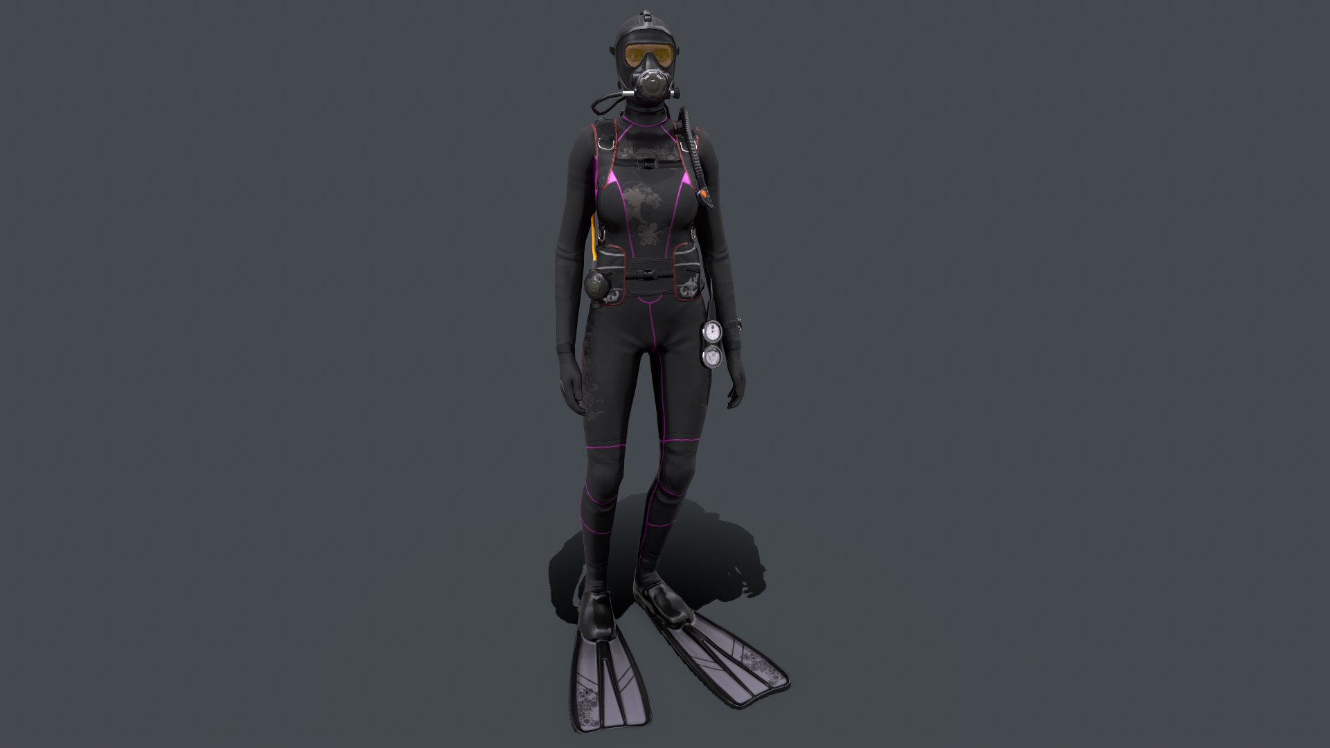 Scuba Diver Female Rigged 3D Model - TurboSquid 1913371