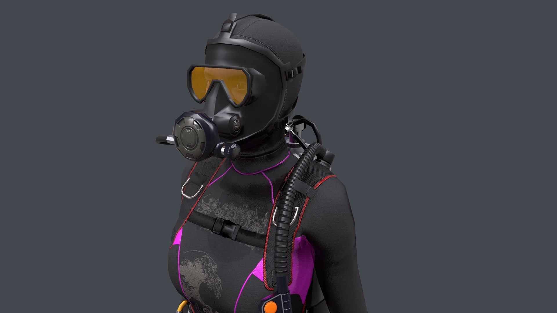 Scuba Diver Female Rigged 3D Model - TurboSquid 1913371