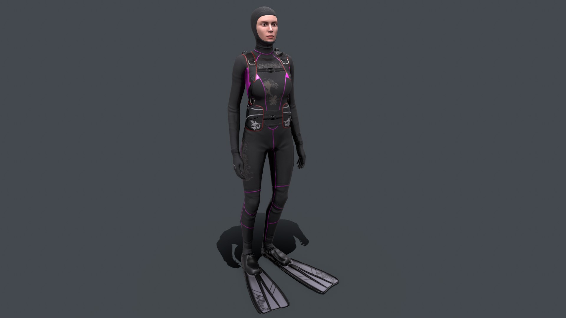 Scuba Diver Female Rigged 3D Model - TurboSquid 1913371