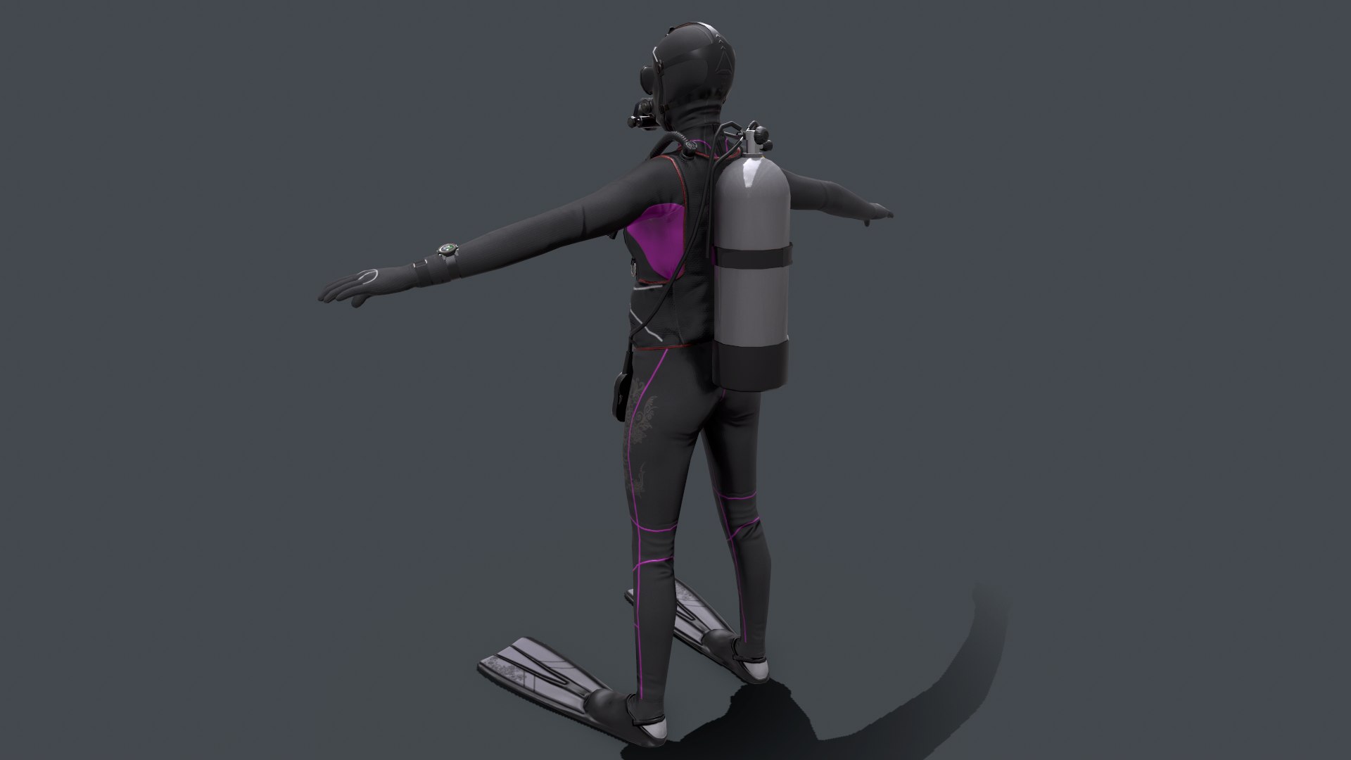 Scuba Diver Female Rigged 3D Model - TurboSquid 1913371