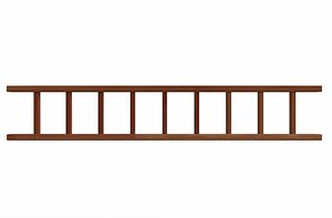 3d Wooden Ladder Model