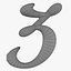 Calligraphic Digit 3 Number 3D Model - TurboSquid 1389329