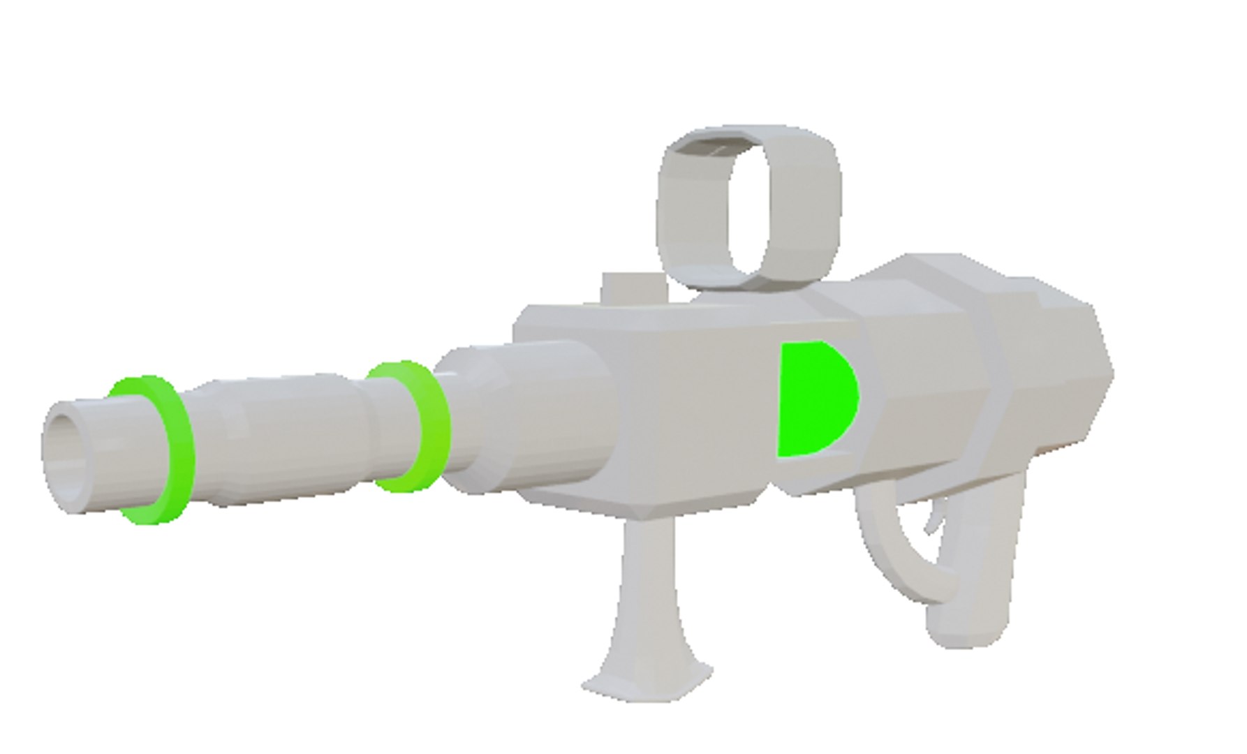 3D Gun White Neon Model - TurboSquid 1500689