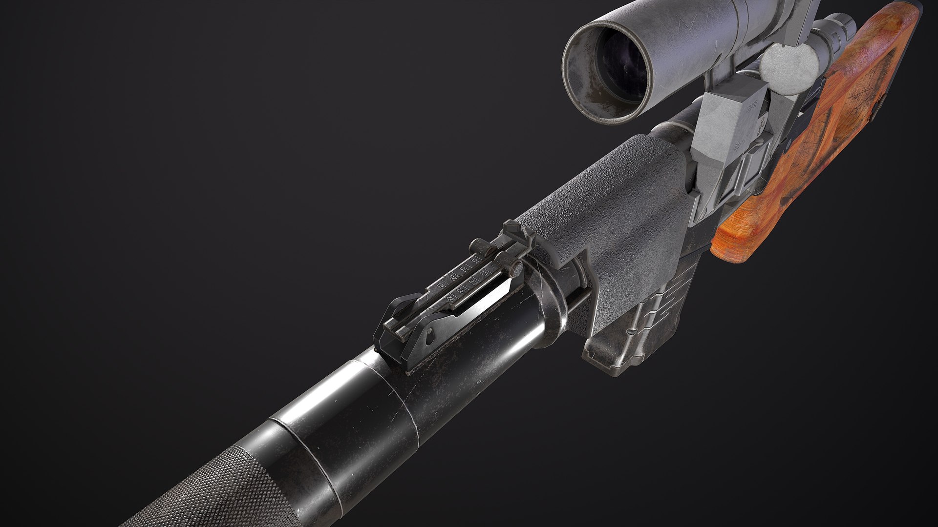 Russian USSR Sniper Rifle VSS Vintorez Low-poly 3D Model Model ...