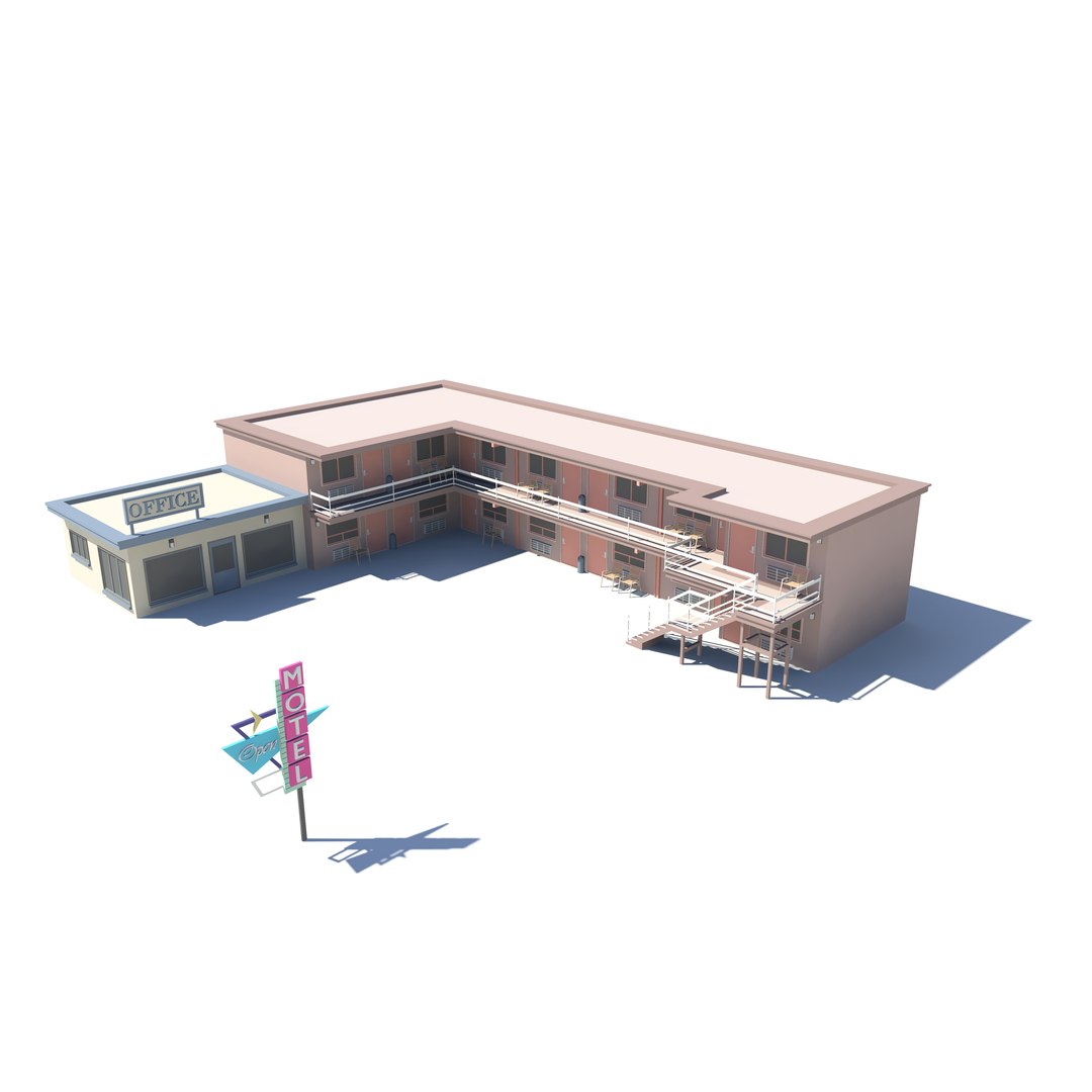 Building Motel Hotel 3D - TurboSquid 1408404