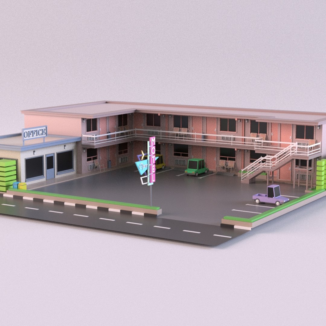 Building Motel Hotel 3D - TurboSquid 1408404