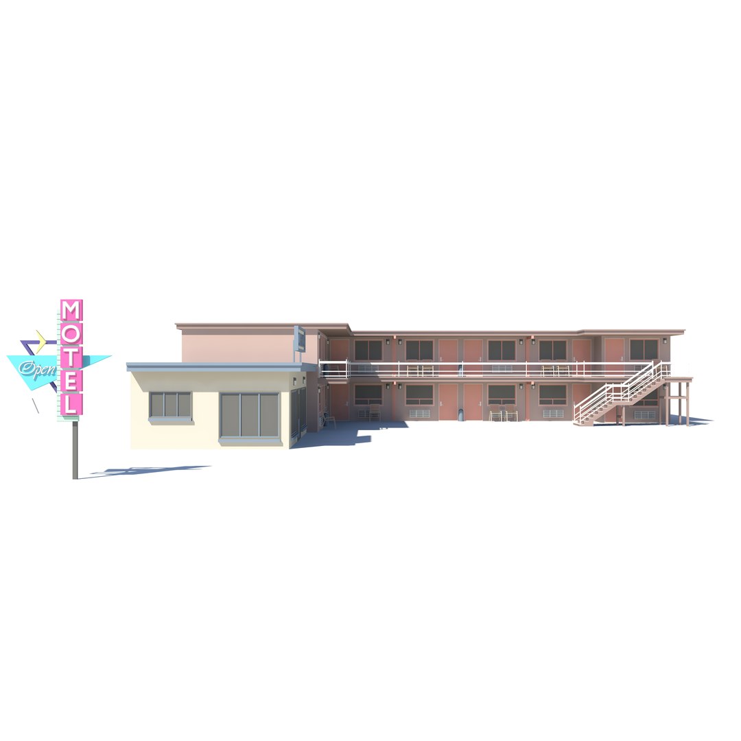Building Motel Hotel 3D - TurboSquid 1408404